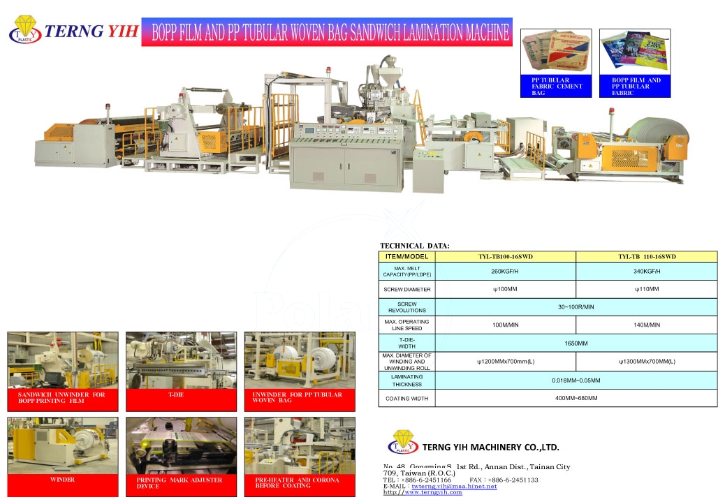 Jumbo Bag Single Side Lamination Machine-TYL-JB115-22S - PRM-TAIWAN CATALOG